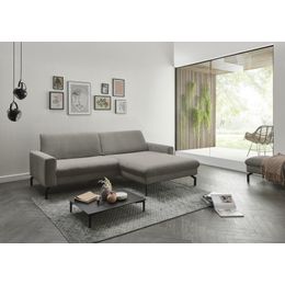 Ecksofa DIE PLANBAR "ZE-EM20028 L-Form, Breite 248 cm", feincord grau, B:248cm T:179cm, 95% Polyester;5% Nylon, Sofas, Ecksofa, wahlweise mit Kopfst&uuml;tzen und Sitztiefenverstellung