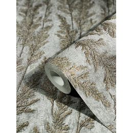 Vliestapete marburg, silber, B:0,7m L:10,05m, Vlies, Tapeten, moderne Tapete f&uuml;r Wohnzimmer Schlafzimmer K&uuml;che