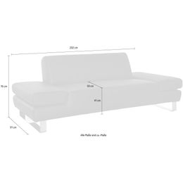 2-Sitzer W.Schillig "taboo Designsofa mit hohem Sitzkomfort", braun (tabacco z69), B:202cm H:76cm T:91cm, Flachgewebe S22 (100% Polyester);Stoff S37 (100% Polyester): Luxus-Microfaser in Lederoptik;Longlife Xtra-Leder Z59: Glattleder mit modischer Pr&auml;gung. Hautst&auml;rke 0, 9 - 1, 1 mm;Longlife Xtra-Leder Z69: Das feinnarbige, gedeckte Softleder Z69 besticht durch seine au&szlig;ergew&ouml;hnliche Weichheit im t
