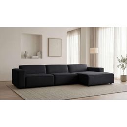 Ecksofa OTTO HOME "Jorrena, extra weicher Chenille-Stoff", dunkelgrau, B:346cm H:73cm T:166cm, 100% Polyester, Sofas, Ecksofa, L-Form, 3 Komfortstufen, Breite 346 cm, mit Wellenunterfederung