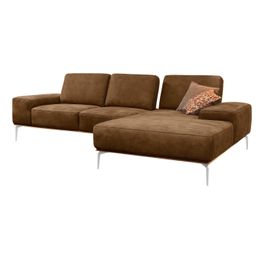 Ecksofa W.Schillig "run, Designsofa mit tollem Sitzkomfort, L-Form", braun (chocolate s37), B:279cm H:88cm T:178cm, Longlife Xtra-Leder Z73: Naturwalkleder der Luxusklasse aus den erlesensten Rohh&auml;uten. Hautst&auml;rke 1, 1 &ndash; 1, 3 mm;ROHLEDER Jacquard-Flachgewebe Q2 W60 (63% Polyester, 37% Polyacryl);ROHLEDER Chenille-Flachgewebe Q2 W77 (68% Polyacryl, 32% Polyester);Stoff S37 (100% Polyester), Sofas, 