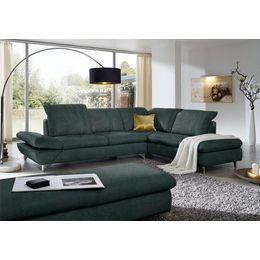 Ecksofa W.Schillig "Taoo, elegant und zeitlos, bequem, L-Form, Breite 296cm", blau (niagara s41), B:296cm H:84cm T:242cm, Longlife fabric Velourgewebe S41 (100% Polyester), Sofas, Ecksofa, mit Sitziefenverstellung & Kopfteilverstellung