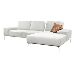 Ecksofa W.Schillig "run, Designsofa mit tollem Sitzkomfort, L-Form", wei&szlig; (wei&szlig; z73), B:279cm H:88cm T:178cm, Longlife Xtra-Leder Z73: Naturwalkleder der Luxusklasse aus den erlesensten Rohh&auml;uten. Hautst&auml;rke 1, 1 &ndash; 1, 3 mm;ROHLEDER Jacquard-Flachgewebe Q2 W60 (63% Polyester, 37% Polyacryl);ROHLEDER Chenille-Flachgewebe Q2 W77 (68% Polyacryl, 32% Polyester);Stoff S37 (100% Polyester), Sofas, Ecksof