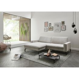Ecksofa DIE PLANBAR "ZE-EM20028 L-Form, Breite 248 cm", feincord silber, B:248cm T:179cm, 95% Polyester;5% Nylon, Sofas, Ecksofa, wahlweise mit Kopfst&uuml;tzen und Sitztiefenverstellung