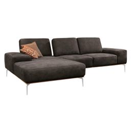 Ecksofa W.Schillig "run, Designsofa mit tollem Sitzkomfort, L-Form", grau (antracite s37), B:279cm H:88cm T:178cm, Longlife Xtra-Leder Z73: Naturwalkleder der Luxusklasse aus den erlesensten Rohh&auml;uten. Hautst&auml;rke 1, 1 &ndash; 1, 3 mm;ROHLEDER Jacquard-Flachgewebe Q2 W60 (63% Polyester, 37% Polyacryl);ROHLEDER Chenille-Flachgewebe Q2 W77 (68% Polyacryl, 32% Polyester);Stoff S37 (100% Polyester), Sofas, E