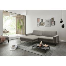 Ecksofa DIE PLANBAR "ZE-EM20028 L-Form, Breite 248 cm", feincord grau, B:248cm T:179cm, 95% Polyester;5% Nylon, Sofas, Ecksofa, wahlweise mit Kopfst&uuml;tzen und Sitztiefenverstellung