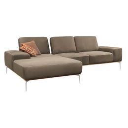 Ecksofa W.Schillig "run, Designsofa mit tollem Sitzkomfort, L-Form", beige (stone z73), B:279cm H:88cm T:178cm, Longlife Xtra-Leder Z73: Naturwalkleder der Luxusklasse aus den erlesensten Rohh&auml;uten. Hautst&auml;rke 1, 1 &ndash; 1, 3 mm;ROHLEDER Jacquard-Flachgewebe Q2 W60 (63% Polyester, 37% Polyacryl);ROHLEDER Chenille-Flachgewebe Q2 W77 (68% Polyacryl, 32% Polyester);Stoff S37 (100% Polyester), Sofas, Ecks