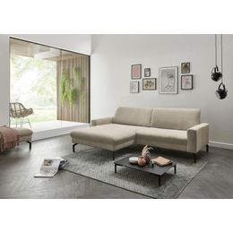 Ecksofa DIE PLANBAR "ZE-EM20028 L-Form, Breite 248 cm", feincord stone, B:248cm T:179cm, 95% Polyester;5% Nylon, Sofas, Ecksofa, wahlweise mit Kopfst&uuml;tzen und Sitztiefenverstellung