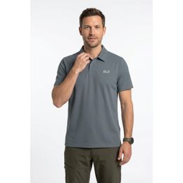 Poloshirt Jack Wolfskin "ESSENTIAL POLO M", Herren, Gr. L (52), grau odessa, Obermaterial: 100% Baumwolle. Futter: 100% Baumwolle, normal, Rundhals, Shirts