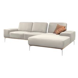 Ecksofa W.Schillig "run, Designsofa mit tollem Sitzkomfort, L-Form", wei&szlig; (cream wei&szlig; z73), B:279cm H:88cm T:178cm, Longlife Xtra-Leder Z73: Naturwalkleder der Luxusklasse aus den erlesensten Rohh&auml;uten. Hautst&auml;rke 1, 1 &ndash; 1, 3 mm;ROHLEDER Jacquard-Flachgewebe Q2 W60 (63% Polyester, 37% Polyacryl);ROHLEDER Chenille-Flachgewebe Q2 W77 (68% Polyacryl, 32% Polyester);Stoff S37 (100% Polyester), Sofas, 