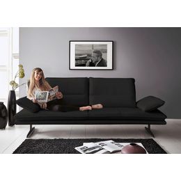 2,5-Sitzer W.Schillig "broadway, Designsofa mit tollem Sitzkomfort", schwarz (schwarz z59), B:236cm H:94cm T:96cm, Longlife Xtra-Leder Z59: Glattleder mit modischer Pr&auml;gung. Hautst&auml;rke 0, 9 - 1, 1 mm, Sofas, Sitztiefenverstellung, Kopfteil- & Seitenteilverstellung, Breite 216cm