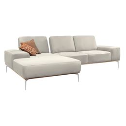 Ecksofa W.Schillig "run, Designsofa mit tollem Sitzkomfort, L-Form", wei&szlig; (cream wei&szlig; z73), B:279cm H:88cm T:178cm, Longlife Xtra-Leder Z73: Naturwalkleder der Luxusklasse aus den erlesensten Rohh&auml;uten. Hautst&auml;rke 1, 1 &ndash; 1, 3 mm;ROHLEDER Jacquard-Flachgewebe Q2 W60 (63% Polyester, 37% Polyacryl);ROHLEDER Chenille-Flachgewebe Q2 W77 (68% Polyacryl, 32% Polyester);Stoff S37 (100% Polyester), Sofas, 