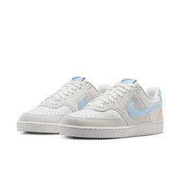 Sneaker Nike Sportswear "W COURT VISION LO", Herren, Gr. 36,5, phantom, psychic blau, light bone, Leder, Synthetik, Schuhe Sneaker
