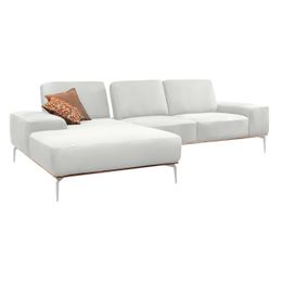 Ecksofa W.Schillig "run, Designsofa mit tollem Sitzkomfort, L-Form", wei&szlig; (wei&szlig; z73), B:279cm H:88cm T:178cm, Longlife Xtra-Leder Z73: Naturwalkleder der Luxusklasse aus den erlesensten Rohh&auml;uten. Hautst&auml;rke 1, 1 &ndash; 1, 3 mm;ROHLEDER Jacquard-Flachgewebe Q2 W60 (63% Polyester, 37% Polyacryl);ROHLEDER Chenille-Flachgewebe Q2 W77 (68% Polyacryl, 32% Polyester);Stoff S37 (100% Polyester), Sofas, Ecksof