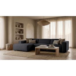 Ecksofa OTTO HOME "Jorrena, extra weicher Chenille-Stoff", dunkelgrau, B:316cm H:73cm T:166cm, 100% Polyester, Sofas, Ecksofa, L-Form, 3 Komfortstufen, Breite 316 cm, mit Wellenunterfederung