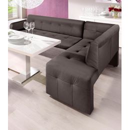 Essbank exxpo - SOFA FASHION "Barista, bequem und elegant, hohe Bodenfreiheit", grau (taupe), B:265cm H:83cm T:199cm, Luxus-Microfaser (100% Polyester), Sitzb&auml;nke, Essbank, Eckbank Barista bequem und elegant, hochwertige Detailverarbeitung