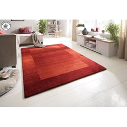 Wollteppich Theko "Gabbeh Super, Handweb, auch als L&auml;ufer erh&auml;ltlich, reine Wolle" Gr. 8, rot, B:300cm H:9mm L:400cm, Wolle, Teppiche, Schlafzimmer, Wohnzimmer, Esszimmer, auch als Bettumrandung