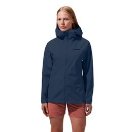 Funktionsjacke Berghaus "W DELUGE PRO 3.0 JKT", Damen, Gr. L, hale navy, Obermaterial: 100% Polyester, Jacken Funktionsjacke, wasserdichtes Hydroshell-Gewebe, atmungsaktiv