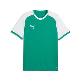 Fu&szlig;balltrikot Puma "TEAMLIGA26 MATCHDAY JERSEY", Herren, Gr. L, sport gr&uuml;n, Puma wei&szlig;, Puma wei&szlig;, Interlock, Obermaterial: 100% Polyester, unifarben, regular fit normal, Rundhals, Trikots Fu&szlig;balltrikot, mit DryCELL-Technologie, Regular Fit, Rundhalsausschnitt, Kurzarm