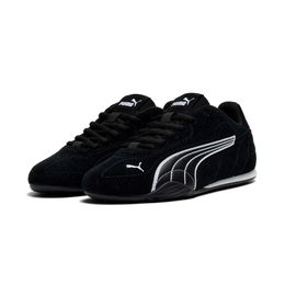 Sneaker Puma "CATCH SD JR", Jungen, Gr. 35,5, Puma schwarz, Puma wei&szlig;, Leder, unifarben, Schuhe Sneaker, f&uuml;r Jugendliche, sportlicher Stil, mit Schn&uuml;rung