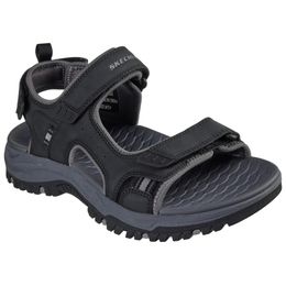 Sandale Skechers "PREWITT-RIGDON", Herren, Gr. 47,5, grau (schwarz, hellgrau), Lederimitat, Textil, Schuhe Sandale, Trekking Sandale, Outdoorsandale mit Luxe Foam Ausstattung, Topseller