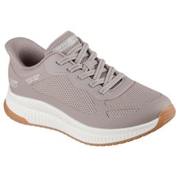 Slip-On Sneaker Skechers "BOBS SQUAD 4", Damen, Gr. 35, grau (taupe), Mesh, Synthetik, Schuhe, Slipper, Freizeitschuh, Halbschuh mit Memory Foam, Topseller