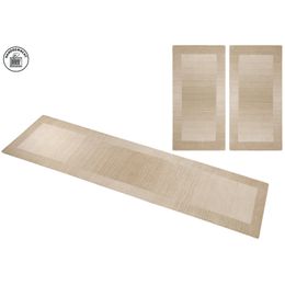 Bettumrandung Theko "Gabbeh Super, Handweb, Teppich, Bord&uuml;re, reine Wolle" Gr. 14, beige, H:9mm, Obermaterial: 100% Wolle, Bettumrandungen, Bettvorleger, Schlafzimmer, L&auml;ufer-Set