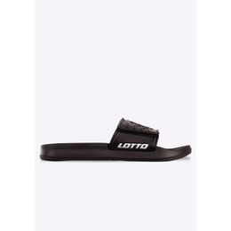 Badesandale Lotto, Herren, Gr. 41, schwarz-wei&szlig; (schwarz, wei&szlig;), Synthetik, Schuhe, Badelatschen