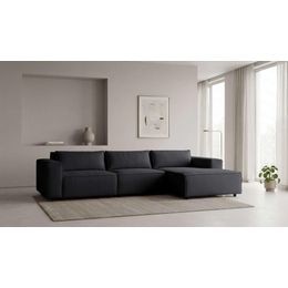 Ecksofa OTTO HOME "Jorrena, extra weicher Chenille-Stoff", dunkelgrau, B:316cm H:73cm T:166cm, 100% Polyester, Sofas, Ecksofa, L-Form, 3 Komfortstufen, Breite 316 cm, mit Wellenunterfederung