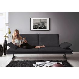 2,5-Sitzer W.Schillig "broadway, Designsofa mit tollem Sitzkomfort", grau (anthrazit s37), B:236cm H:94cm T:96cm, Stoff S37 (100% Polyester): Luxus-Microfaser in Lederoptik, Sofas, Sitztiefenverstellung, Kopfteil- & Seitenteilverstellung, Breite 216cm