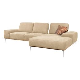 Ecksofa W.Schillig "run, Designsofa mit tollem Sitzkomfort, L-Form", beige (sahara s37), B:279cm H:88cm T:178cm, Longlife Xtra-Leder Z73: Naturwalkleder der Luxusklasse aus den erlesensten Rohh&auml;uten. Hautst&auml;rke 1, 1 &ndash; 1, 3 mm;ROHLEDER Jacquard-Flachgewebe Q2 W60 (63% Polyester, 37% Polyacryl);ROHLEDER Chenille-Flachgewebe Q2 W77 (68% Polyacryl, 32% Polyester);Stoff S37 (100% Polyester), Sofas, Eck