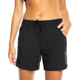 Badeshorts Roxy "Roxy WAVE 5 INCH BS", Damen, Gr. L (40), N-Gr, anthrazit, Obermaterial: 82% Polyester, 10% sonstige Fasern, 8% Elasthan, Badehosen Badeshorts, sportlicher Schnitt, bequeme Passform, f&uuml;r aktive Freizeitgestaltung