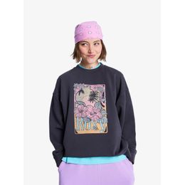 Sweatshirt Roxy "LINEUP TERRY", Damen, Gr. L (40), anthrazit, Obermaterial: 80% Baumwolle, 20% Polyester, Rundhals, Sweatshirts Sweatshirt, mit Rundhalsausschnitt
