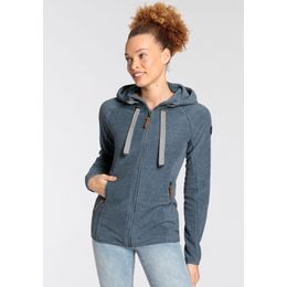 Fleecejacke Polarino, Damen, Gr. 34, blau, Fleece, Obermaterial: 100% Polyester, Jacken Fleecejacke, f&uuml;r kalte Tage, aus Fleece, mit Kapuze, atmungsaktiv