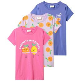 Yigga 3 M&auml;dchen T-Shirts mit bunten Motiven