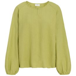 Gina Damen Leinen-Bluse unifarben