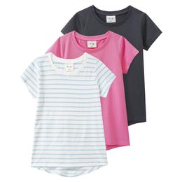 Yigga 3 M&auml;dchen T-Shirts im Basic-Look