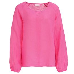 Gina Damen Leinen-Bluse unifarben