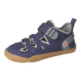 Barfu&szlig;schuh QNUFFS "Lerche", Jungen, Gr. 25, ozean, eukalyptus, Lederimitat, Textil, kontrastfarbene Details, Schuhe Barfu&szlig;schuh, Sneaker, Halbschuh, Sneaker mit Namenschild an der Ferse