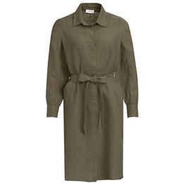 Gina Damen Leinen-Hemdkleid mit Bindeband