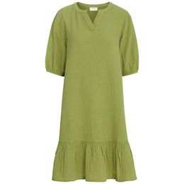 Gina Damen Musselin-Kleid in Unifarben