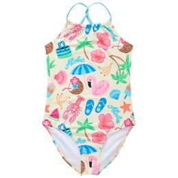 Yigga M&auml;dchen Badeanzug mit sommerlichen Motiven