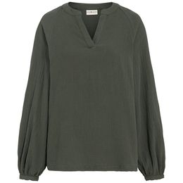 Gina Damen Musselin-Bluse in Unifarben
