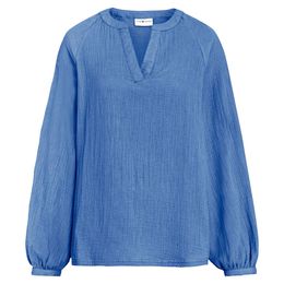 Gina Damen Musselin-Bluse in Unifarben