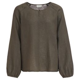 Gina Damen Leinen-Bluse unifarben