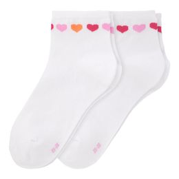 Gina Benotti 2 Paar Damen Sneaker-Socken mit Herzen