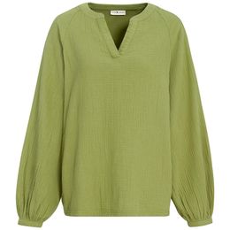 Gina Damen Musselin-Bluse in Unifarben