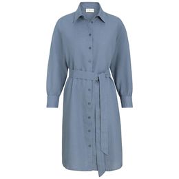 Gina Damen Leinen-Hemdkleid mit Bindeband