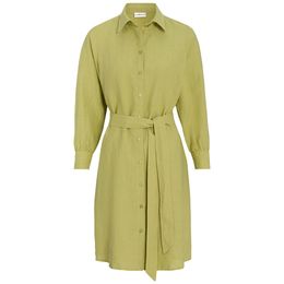 Gina Damen Leinen-Hemdkleid mit Bindeband