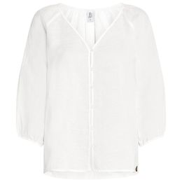 Gina Damen Leinen-Bluse mit Knopfleiste